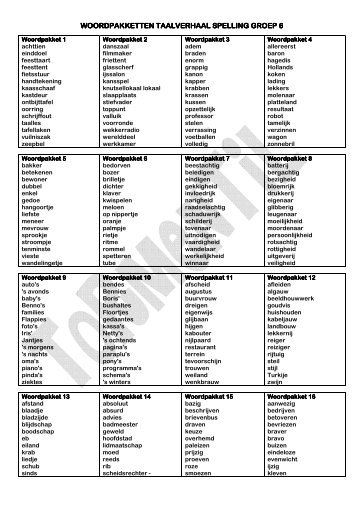 Woordpakketten groep 4