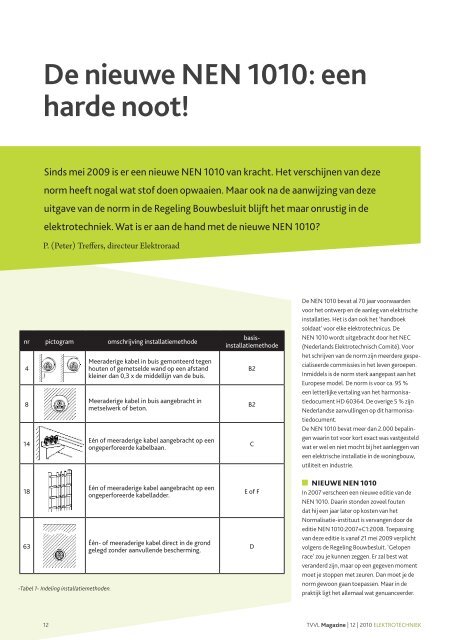 De nieuwe NEN 1010: een harde noot! - Elektroraad