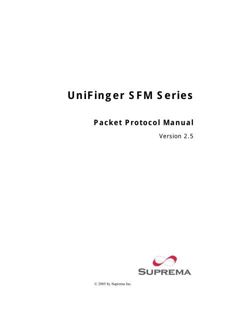 UniFinger SFM Series Packet Protocol Manual - Vistas GmbH