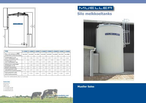 Silo melkkoeltank - Mueller