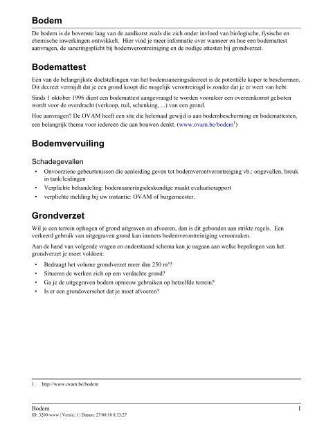 Bodem Bodemattest Bodemvervuiling Grondverzet