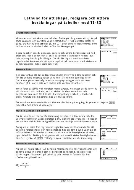 Lathund för att skapa, redigera och utföra ... - bjornjonsson.se