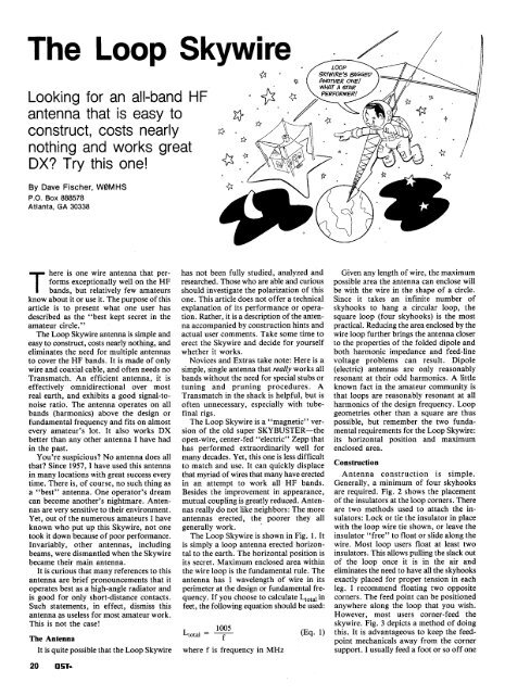 The Loop Skywire - W5VYY