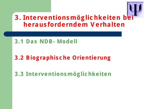 Das NDB- Modell Das NDB-M