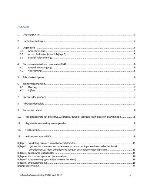 Inhoud 1. Uitgangspunten