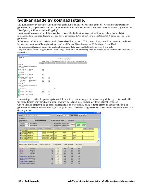 Godkännande av kostnadss