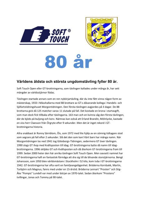 Världens äldsta och största ungdomstävling fyller 80 år. - Göteborgs ... Världens äldsta och största ungdomstävling fyller 80 år. - Göteborgs ...