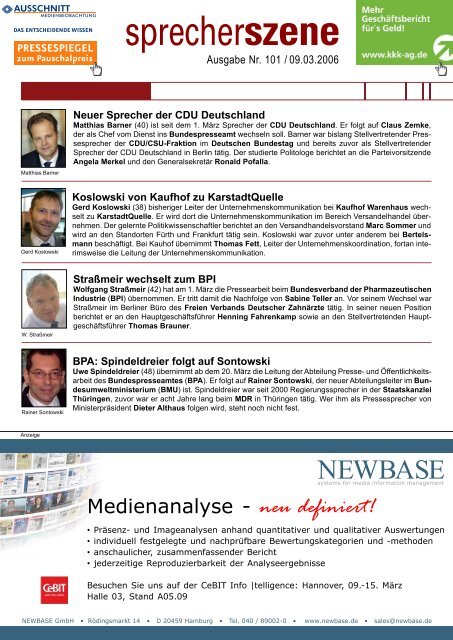 Journalist der Woche - Pressesprecher