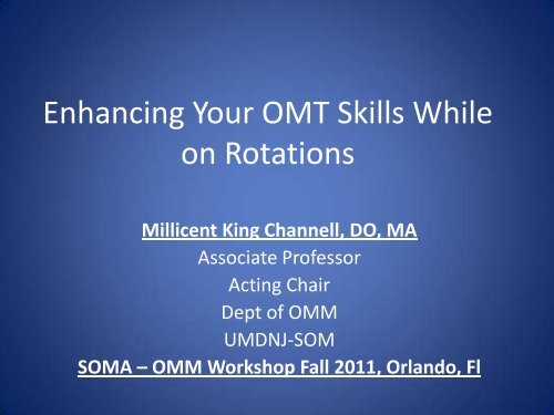 Enhancing Your OMT Skills While on Rotations - Student ...