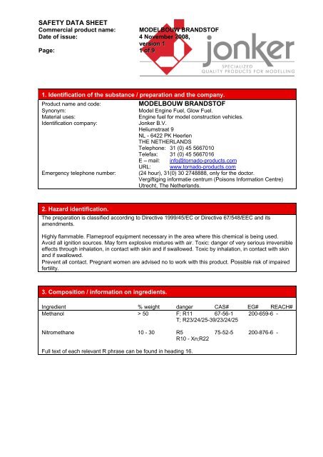 SAFETY DATA SHEET MODELBOUW BRANDSTOF - Propeleris