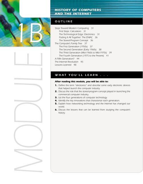 HISTORY OF COMPUTERS AND THE INTERNET