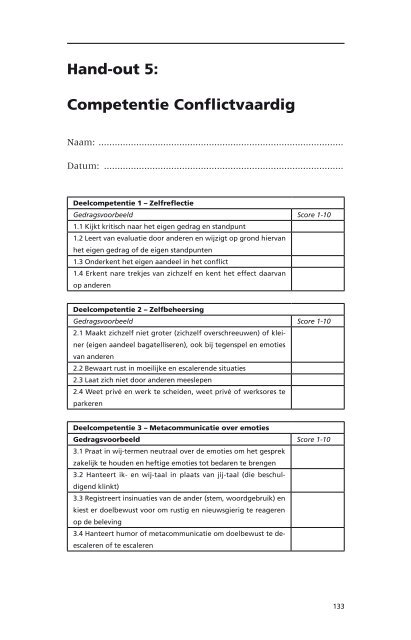 Hand-out 5: Competentie Conflictvaardig - Uitgeverij Nelissen