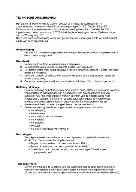 TECHNISCHE OMSCHRIJVING - Diana de Boer Makelaardij