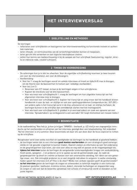 Het interviewverslag HL