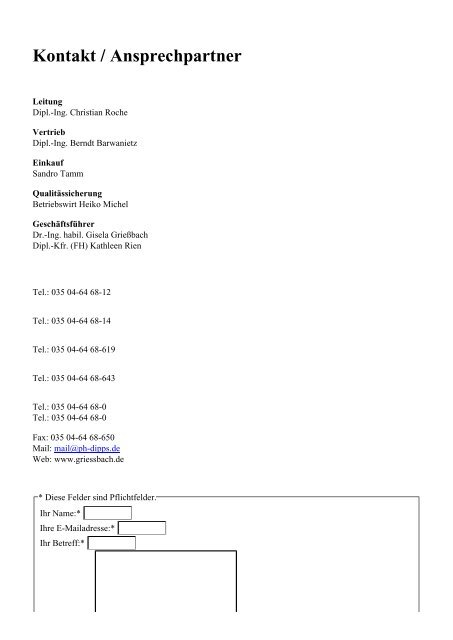 Kontakt / Ansprechpartner