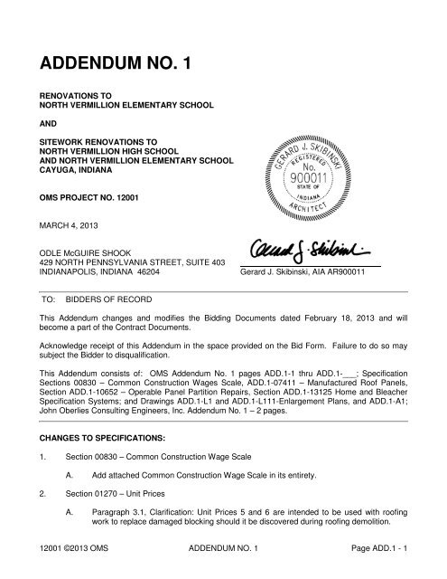 ADDENDUM NO. 1 - CDI, Inc.