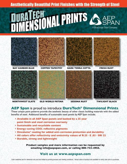 Aesthetically Beautiful Print Finishes with the Strength of ... - AEP Span