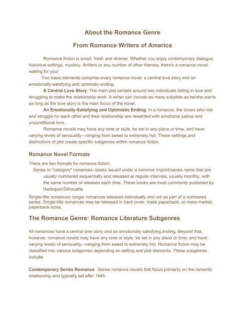 About the Romance Genre