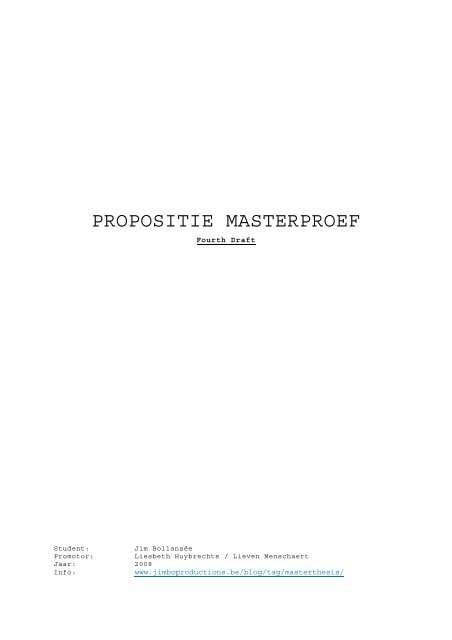 PROPOSITIE MASTERPROEF