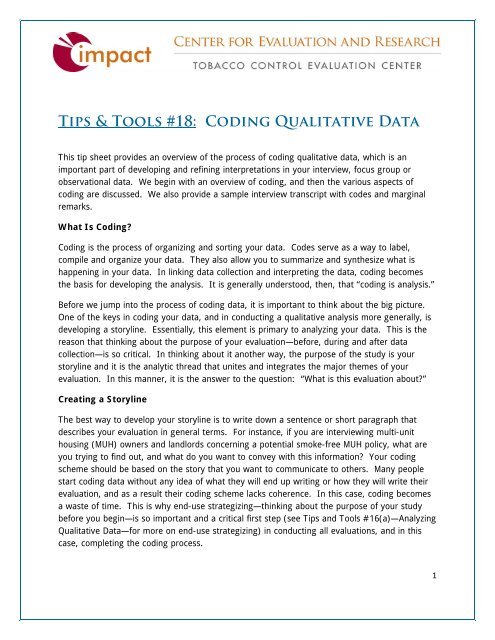 Tips & Tools #18: Coding Qualitative Data