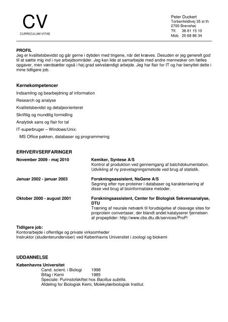CV - PeterDuckert.dk