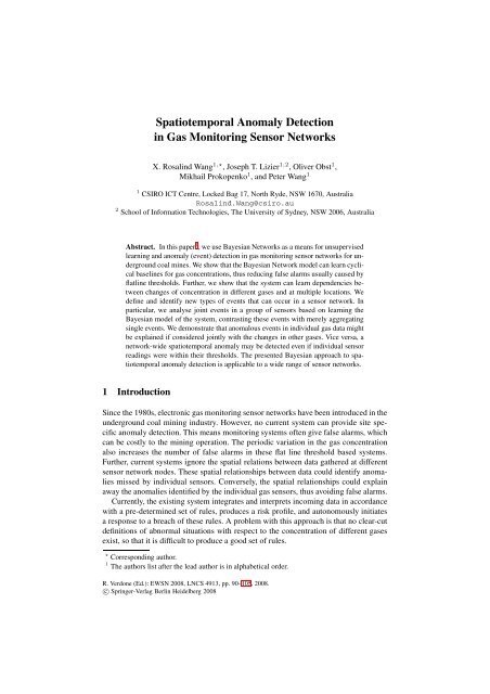 Spatiotemporal Anomaly Detection In Gas Monitoring Sensor