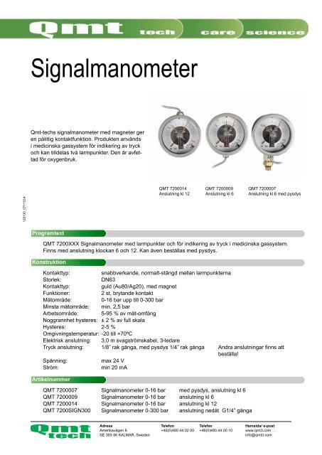 Signalmanometer - Qmt tech