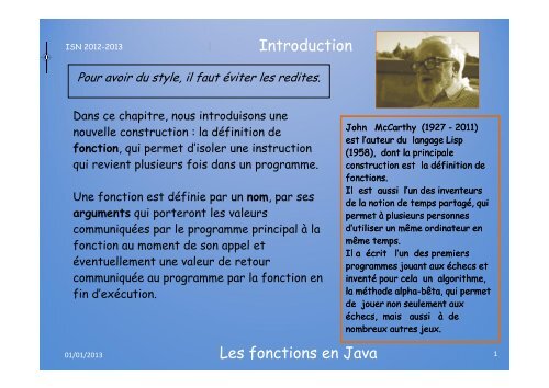 Les fonctions en Java