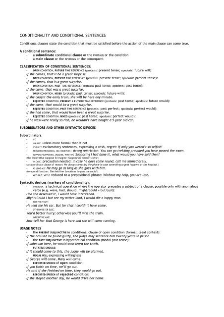 CONDITIONALITY AND CONDITIONAL SENTENCES - Englistika.info