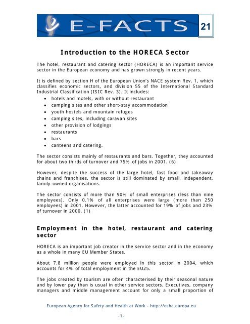 Introduction to the HORECA Sector