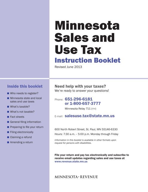 State Of Mn Tax Forms