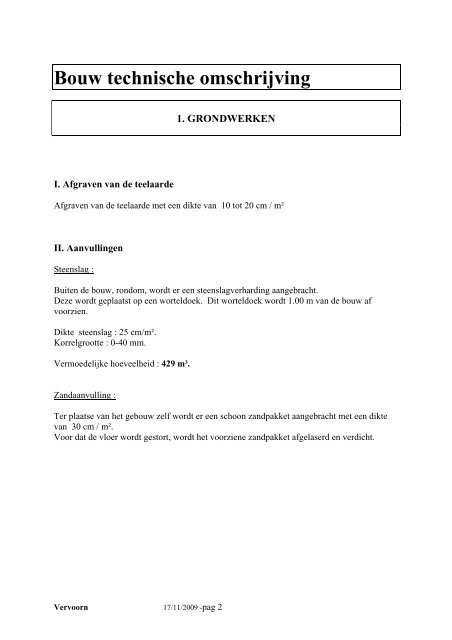 Bouw technische omschrijving