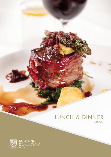 LUNCH & DINNER - Kooyong Lawn Tennis Club