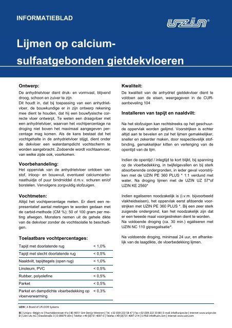 Download hier het informatieblad - Uzin