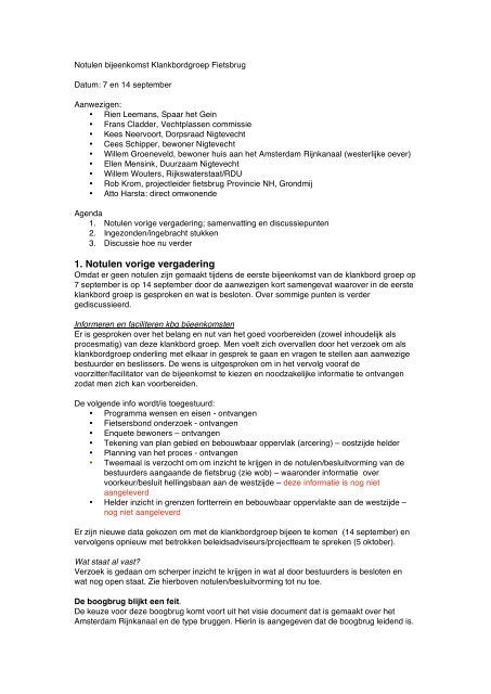 1. Notulen vorige vergadering