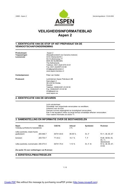 VEILIGHEIDSINFORMATIEBLAD Aspen 2