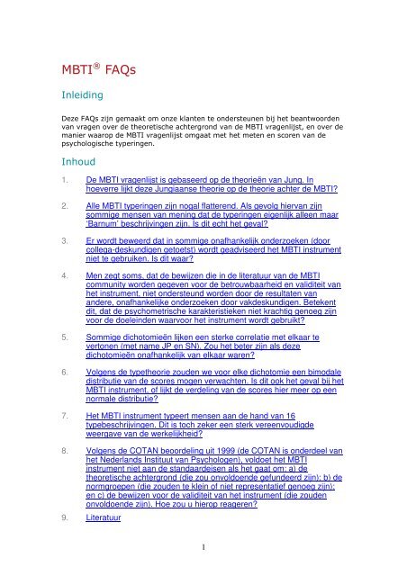MBTI FAQs - OPP - Eu.com