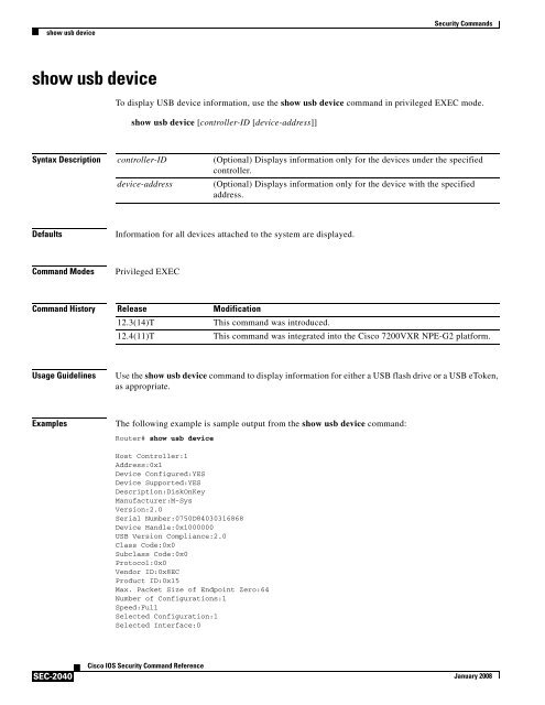 show usb device show usb