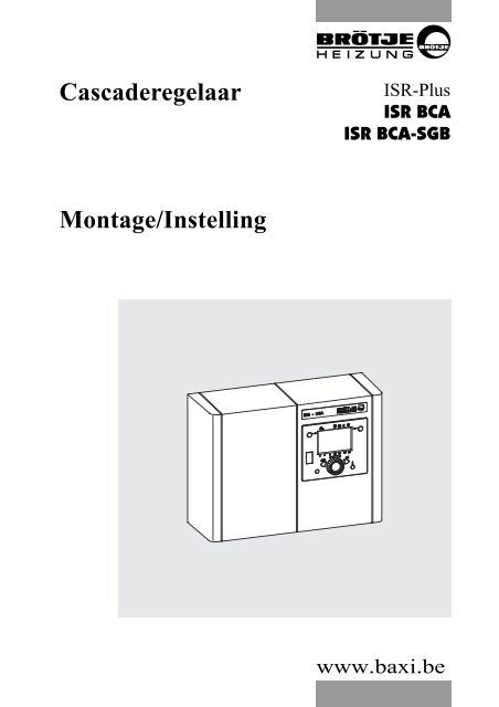 Technische handleiding van cascaderegelaar ISR BCA - Baxi Belgium