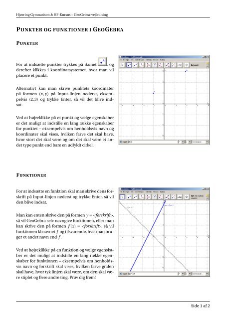 Funktioner - GeoGebra-siden