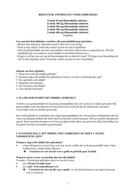 Trobalt® - Patiënteninformatie