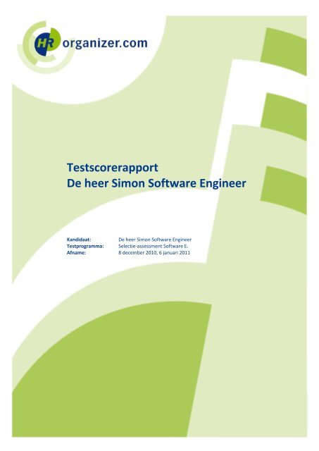 Simon Software Engineer - testscorerapport - HRorganizer