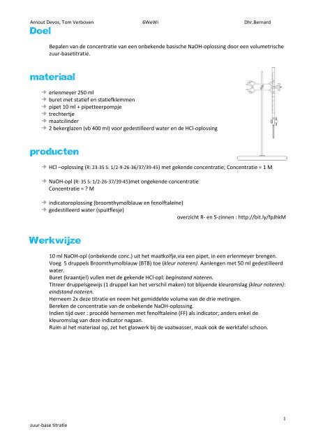 Zuur-base titratie - Arnout Devos