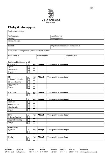 Förslag till rivningsplan (pdf) - Nässjö kommun