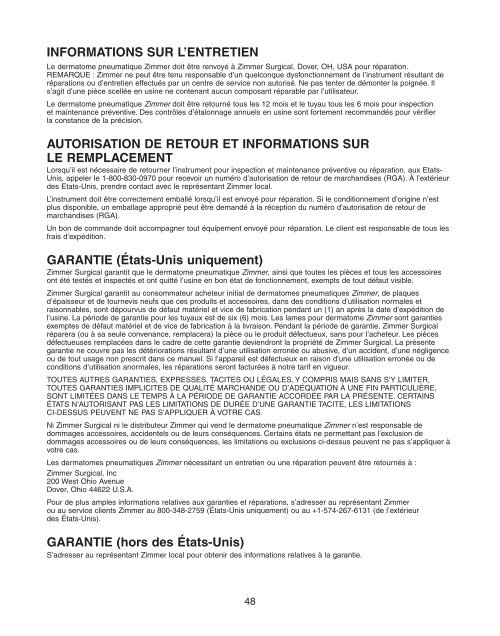 INFORMATIONS SUR L’ENTR