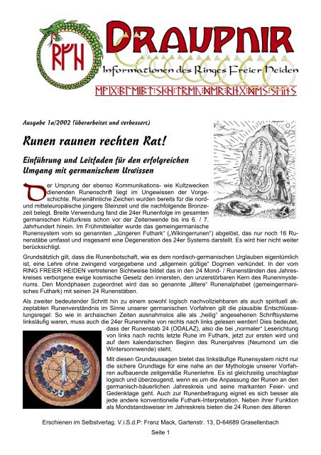 Runen raunen rechten Rat! - Heidenfeuer.de