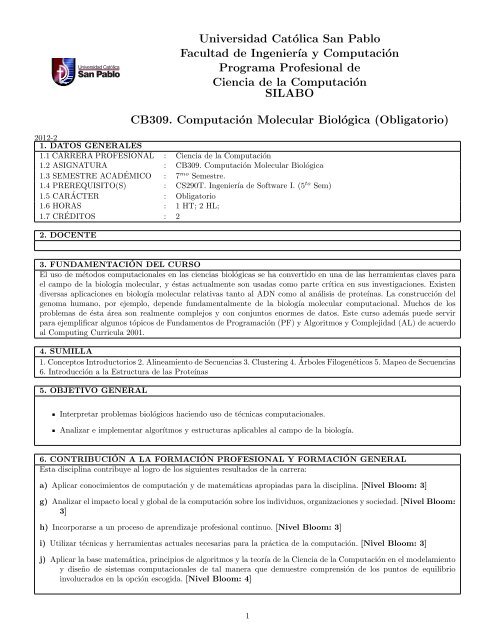Sílabo (PDF) - Universidad Católica San Pablo Sílabo (PDF) - Universidad Católica San Pablo