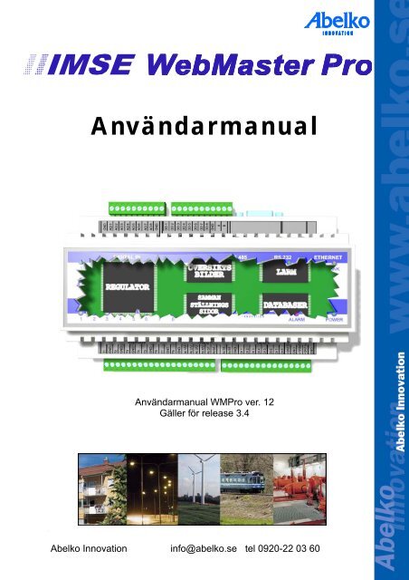Användarmanual - WMPro-centralen - Abelko Innovation