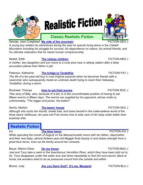 Classic Realistic Fiction Realistic Fiction