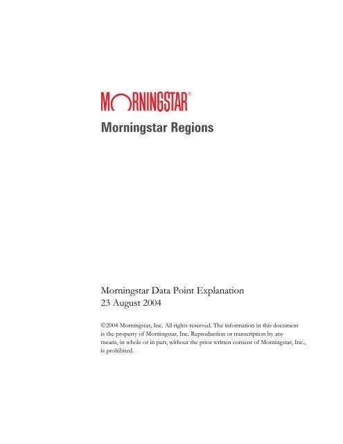 Morningstar Regions Methodology